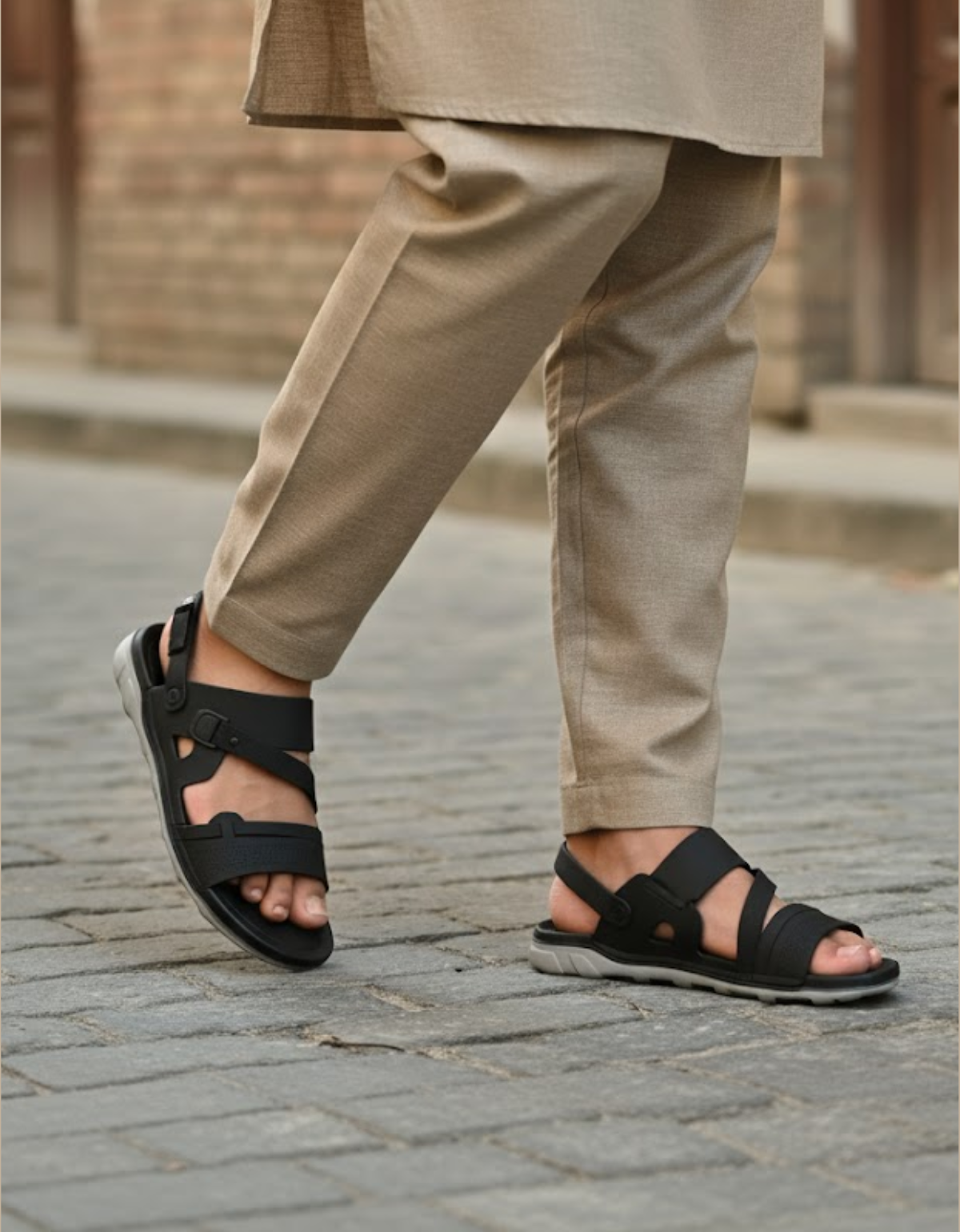ZR-4004-Black-Men Comfort Sandal – excel shoess